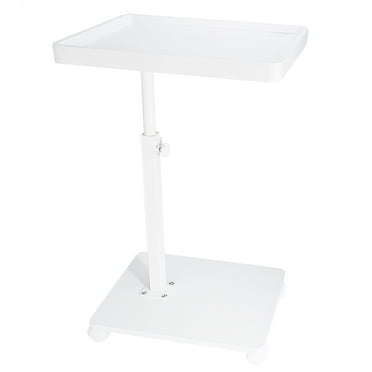 BEJOLO C Shaped Side Table with Wheels, Adjustable Height Tea Table ...