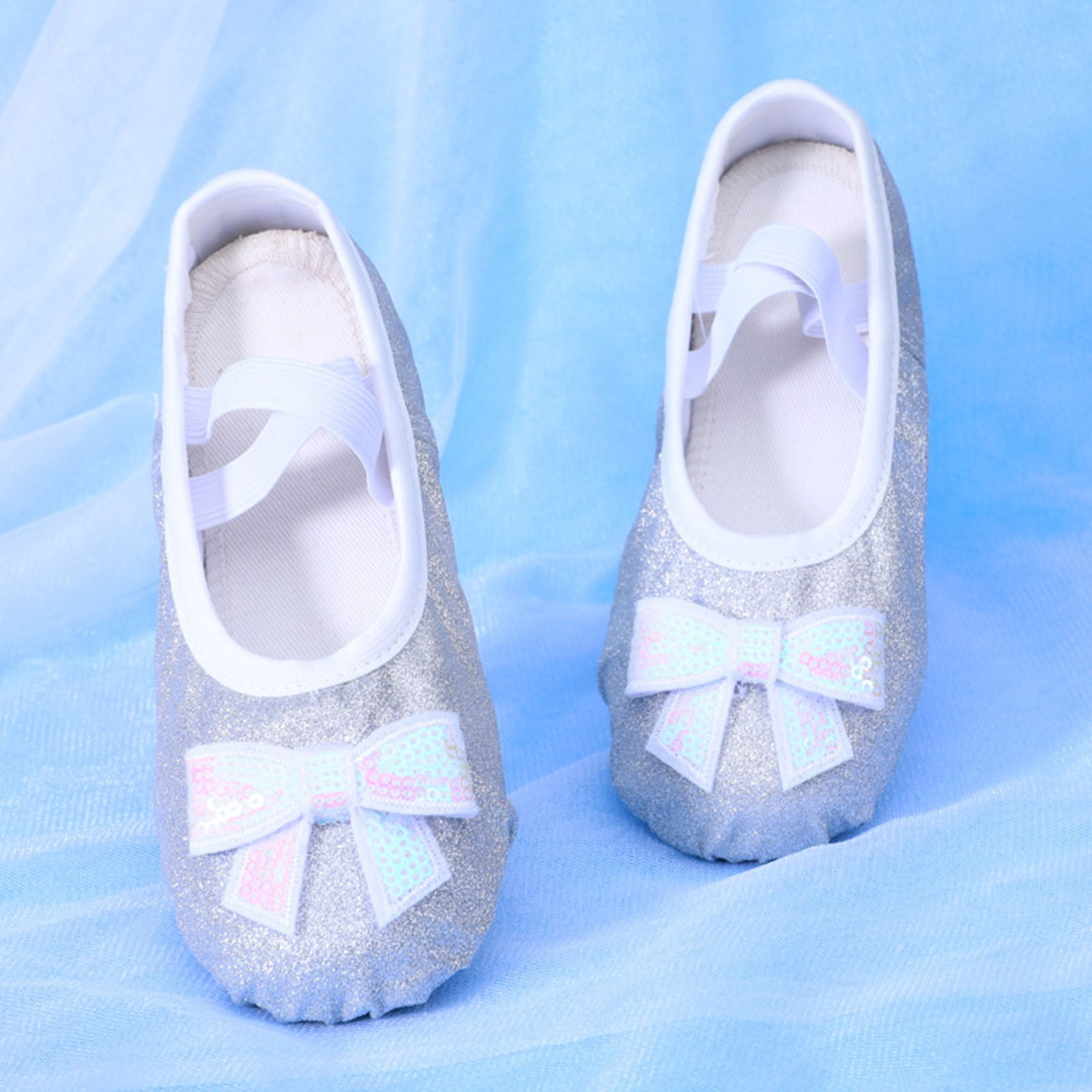 YYUIJK Girls Ballet Flats Glitter Mary Jane Dress Shoes Ballerina ...