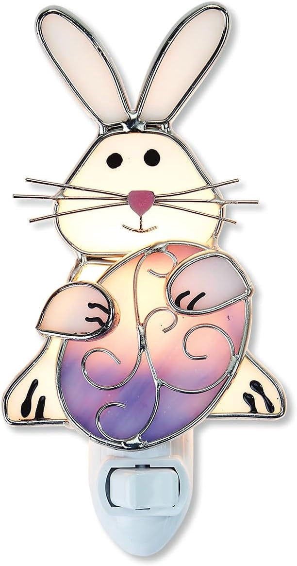 YYUZH 6 Inch Stained Glass Heart Night Light, Plug-In Wall Light for ...