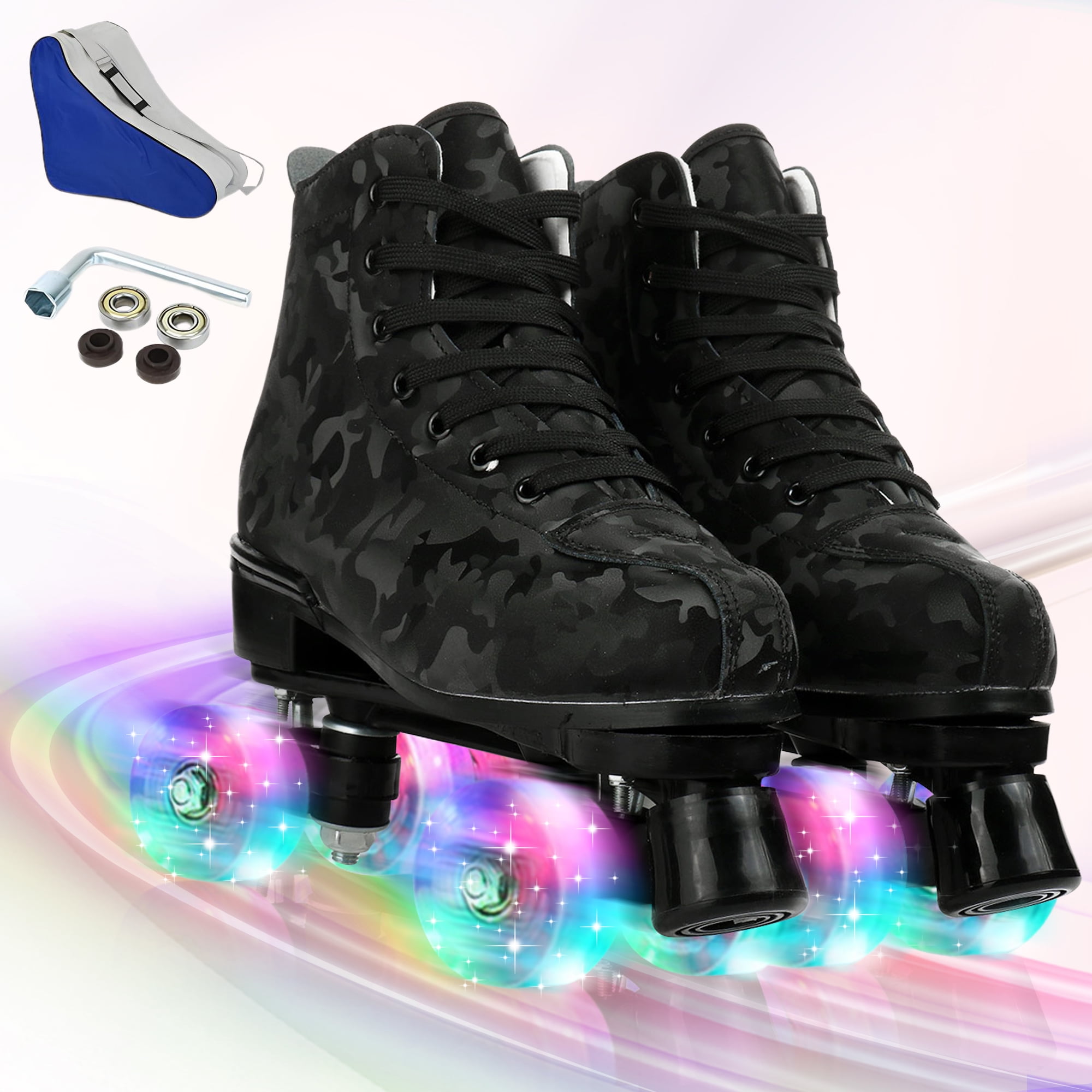 YYW Teen Roller Skate for Girls,Double-Row Women Quad Skate with Light ...