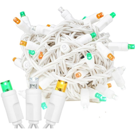 YYYANTON 25ft Christmas String YANTONs, 50 Green/Pure White/OranYANTON ...