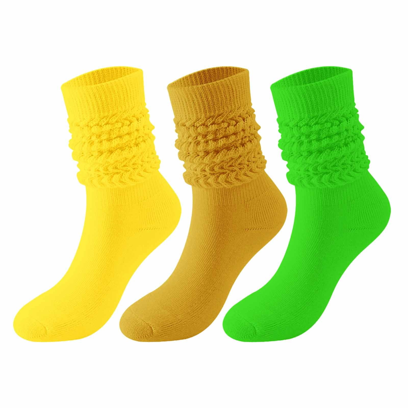 YYYTop 3 Pair Pack Slouch Socks Women Men Scrunch Socks, 80s Socks Soft ...