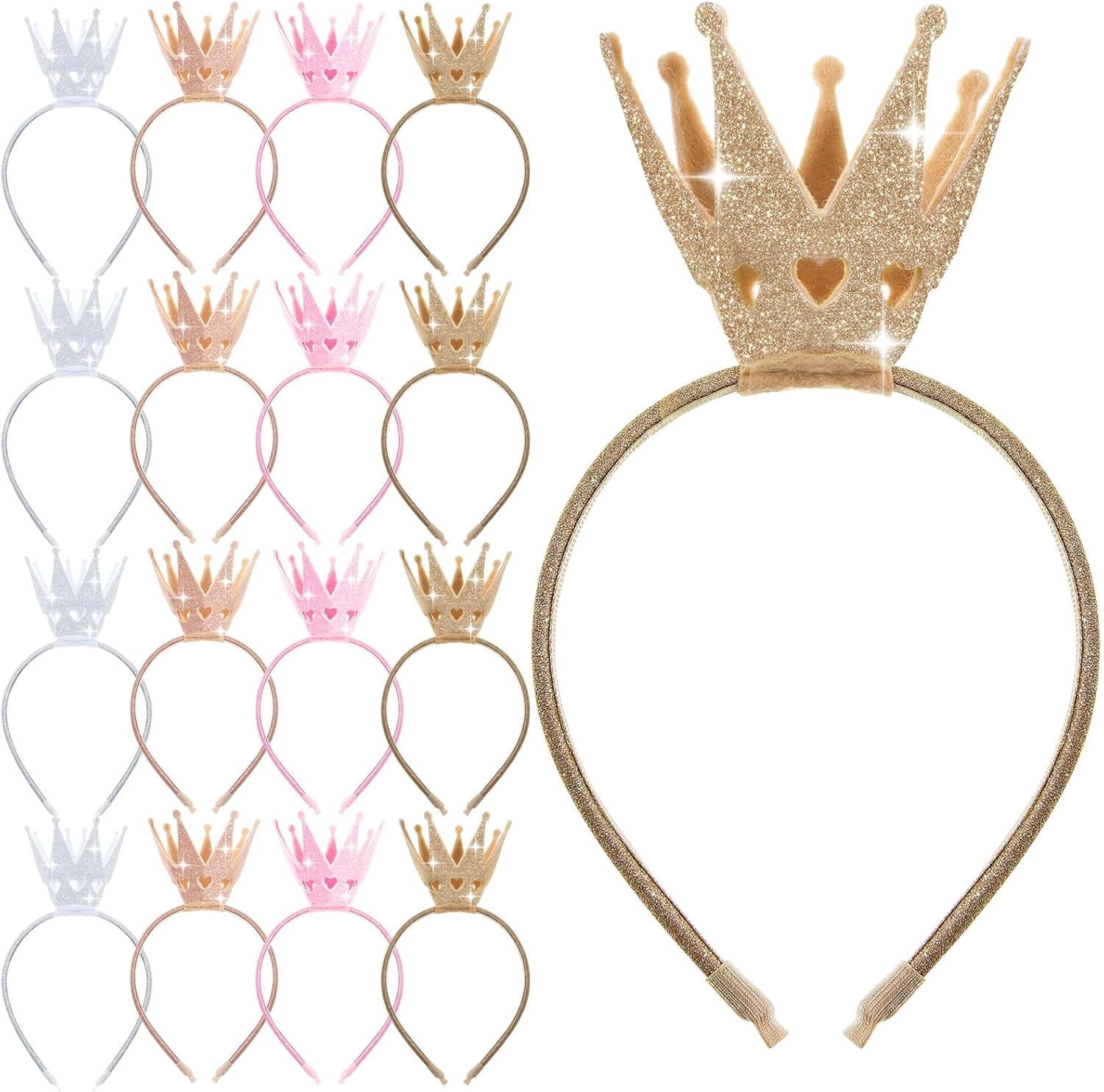 YYYYY 12 Packs Crown Headbands Gold Shiny Princess Crown Headband Queen ...