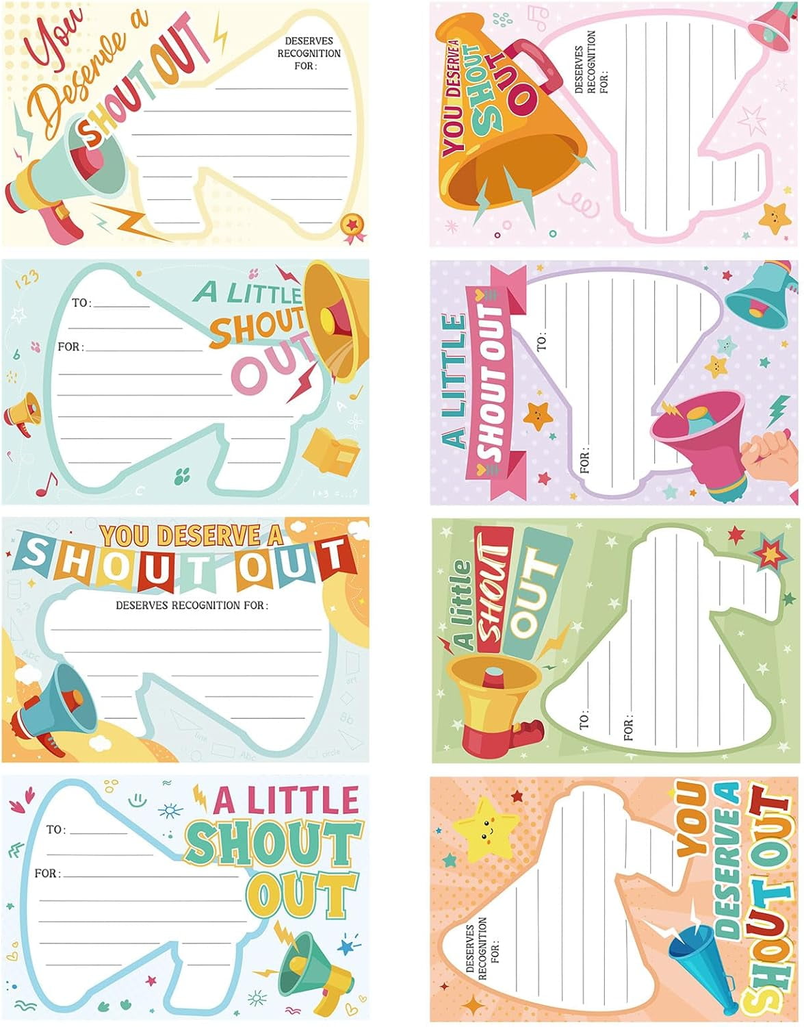 YYYYYY 200 Count Shout Out Cards for Teachers Students Employees Office ...