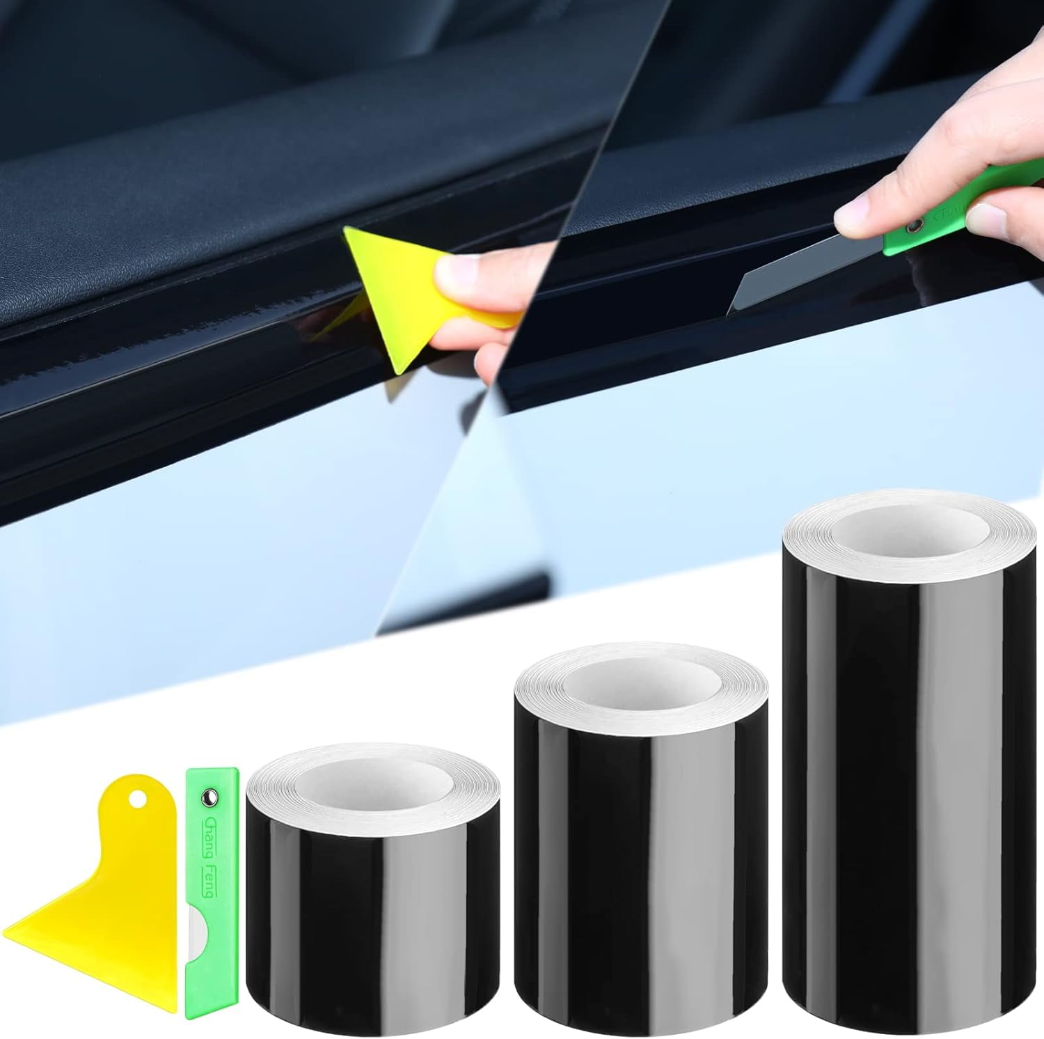 3 Rolls 66 ft Vinyl Wrap for Car, Automotive Door Entry Guard ...