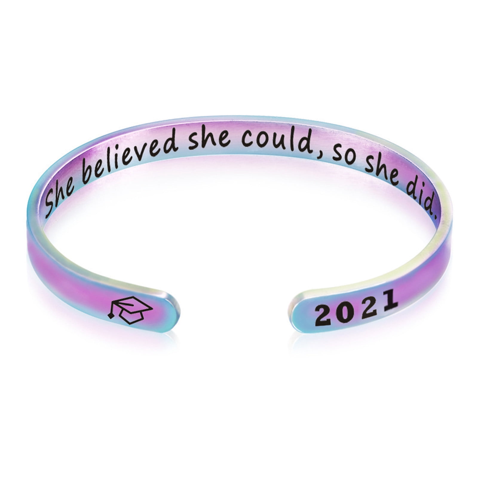 YYbomd Colorful Bracelets 2024 Inspirational Graduation Gift Cuff ...