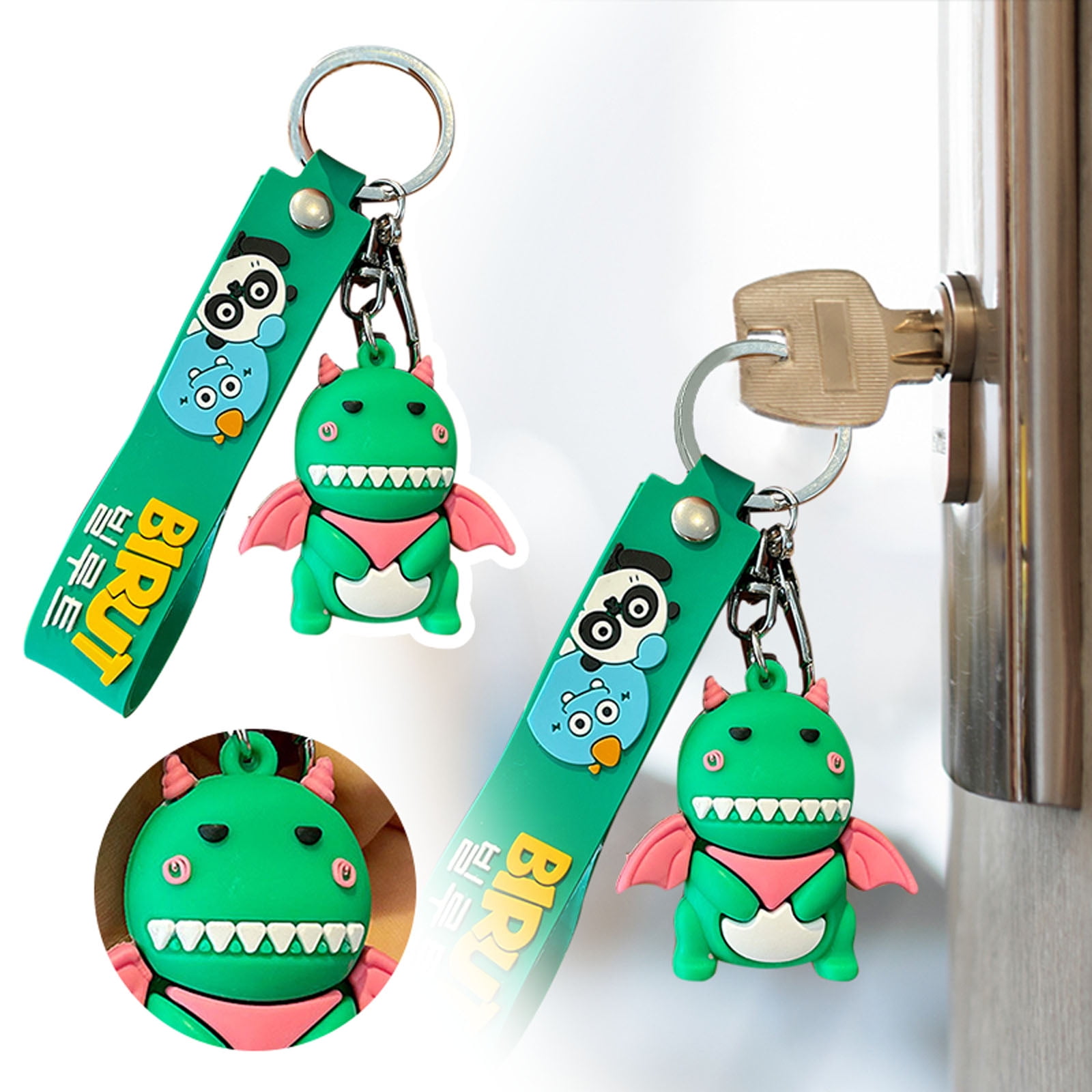YYbomd Cute Keychains Cute Cartoon Dinosaur Keychain Key Chains Cartoon ...