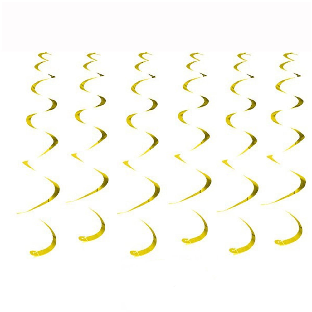 YYhl 6PCS Ceiling Swirl Foil Decorations Hanging PVC Streamer Themed ...
