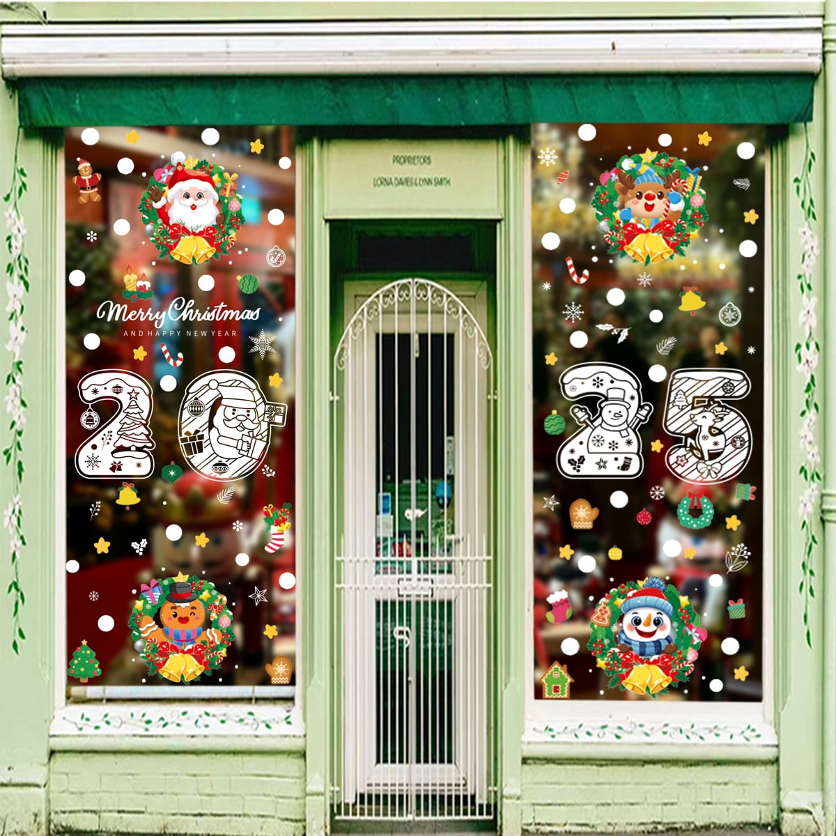 YYhl Christmas Window Stickers for Glass Windows Christmas Window ...
