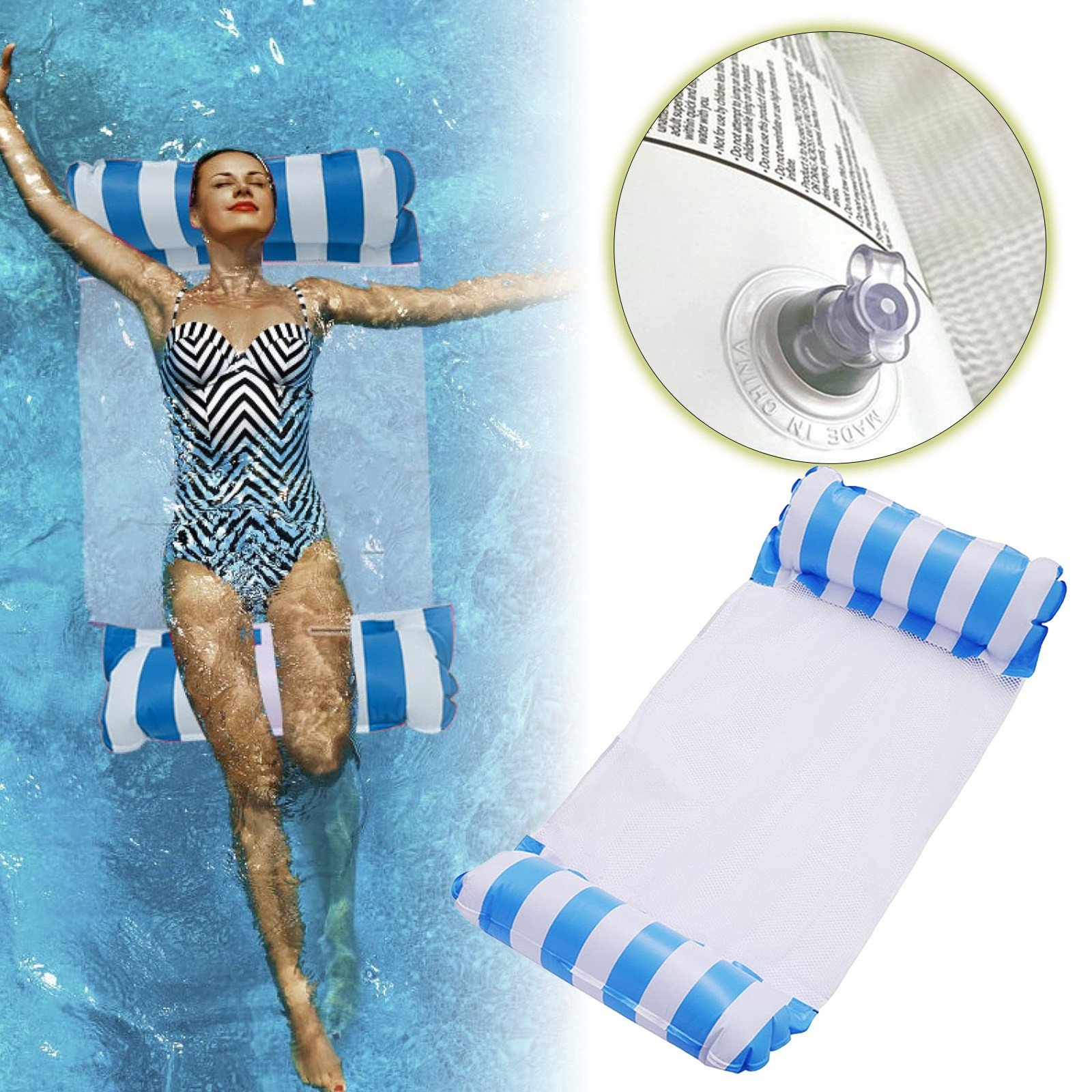 YYmvjgg 4-In-1 Inflatable Pool Floats Adult Size, Pool Water Hammock ...