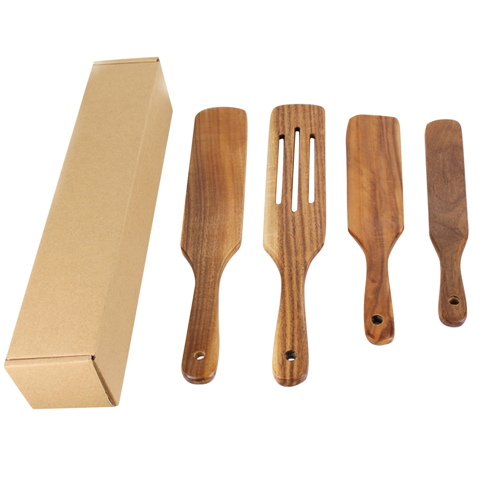 YYmvjgg 4 Piece Set Of Natural Wooden Kitchen Utensils 5 Piece Set Used ...