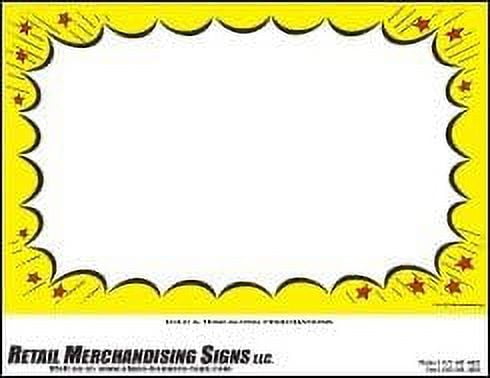 YZA204 Price Sign Laser Cards Blank Burst Border PC Printable 100 8 1/2 ...