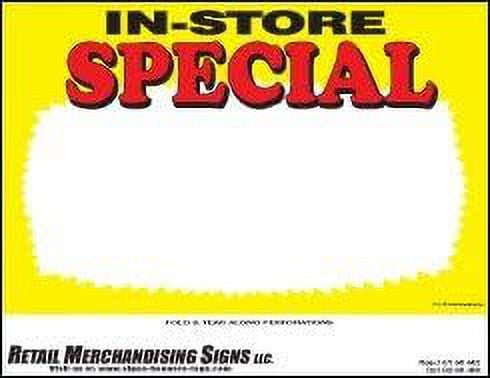 YZA211 Price Sign Laser Cards "in Store Special" PC Printable 100 8 1/2 ...
