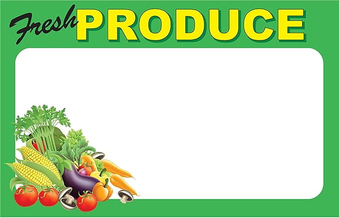 YZA950 Price Sign Laser Cards Fresh Produce PC Printable 100 8 1/2" x ...