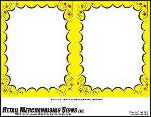 YZB204 Laser Price Cards Blank Burst Border PC Printable 100 8 1/2" x ...