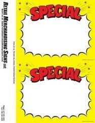 YZB206 Price Sign Laser Cards"Special Burst" PC Printable 100 8 1/2" x ...