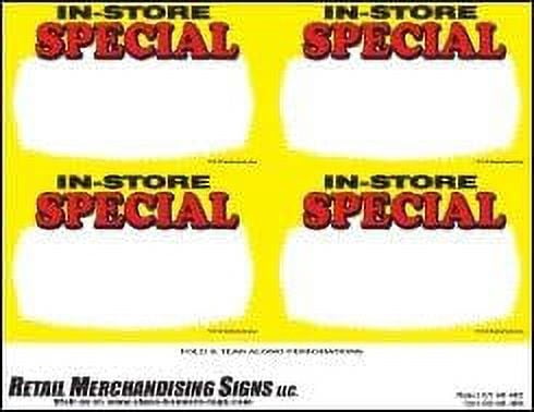 YZC211 Price Sign Laser Cards "in Store Special" PC Printable 100 8 1/2 ...