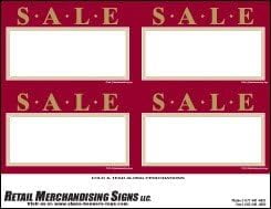 YZC601 Price Sign Laser Cards "Sale Maroon" PC Printable 100 8 1/2" x ...