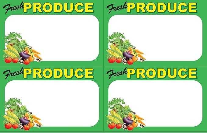 YZC950 Price Sign Laser Cards "Fresh Produce" PC Printable 100 8 1/2" x ...