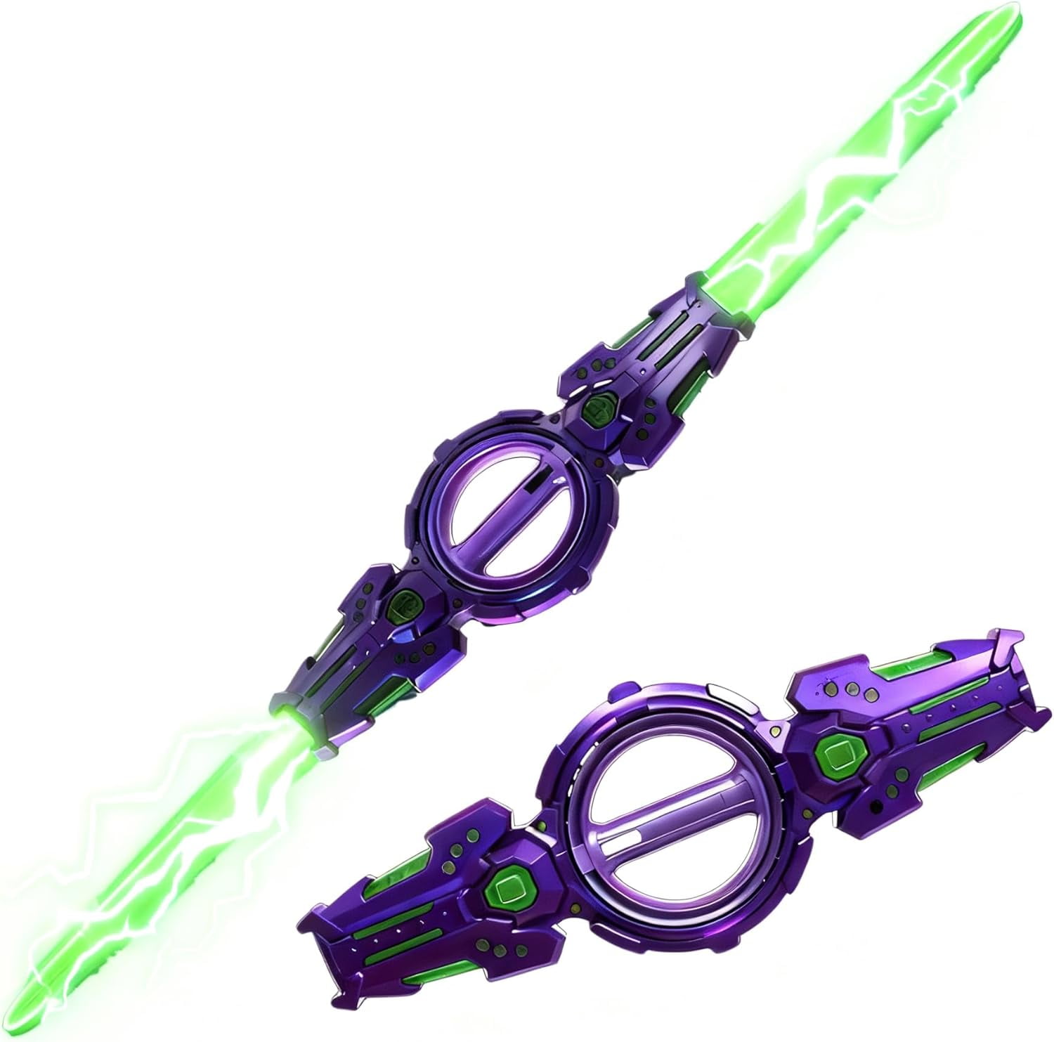 YZEGDCH 42.5" Green Light Up Sword, Retractable LED Flashing Saber with ...