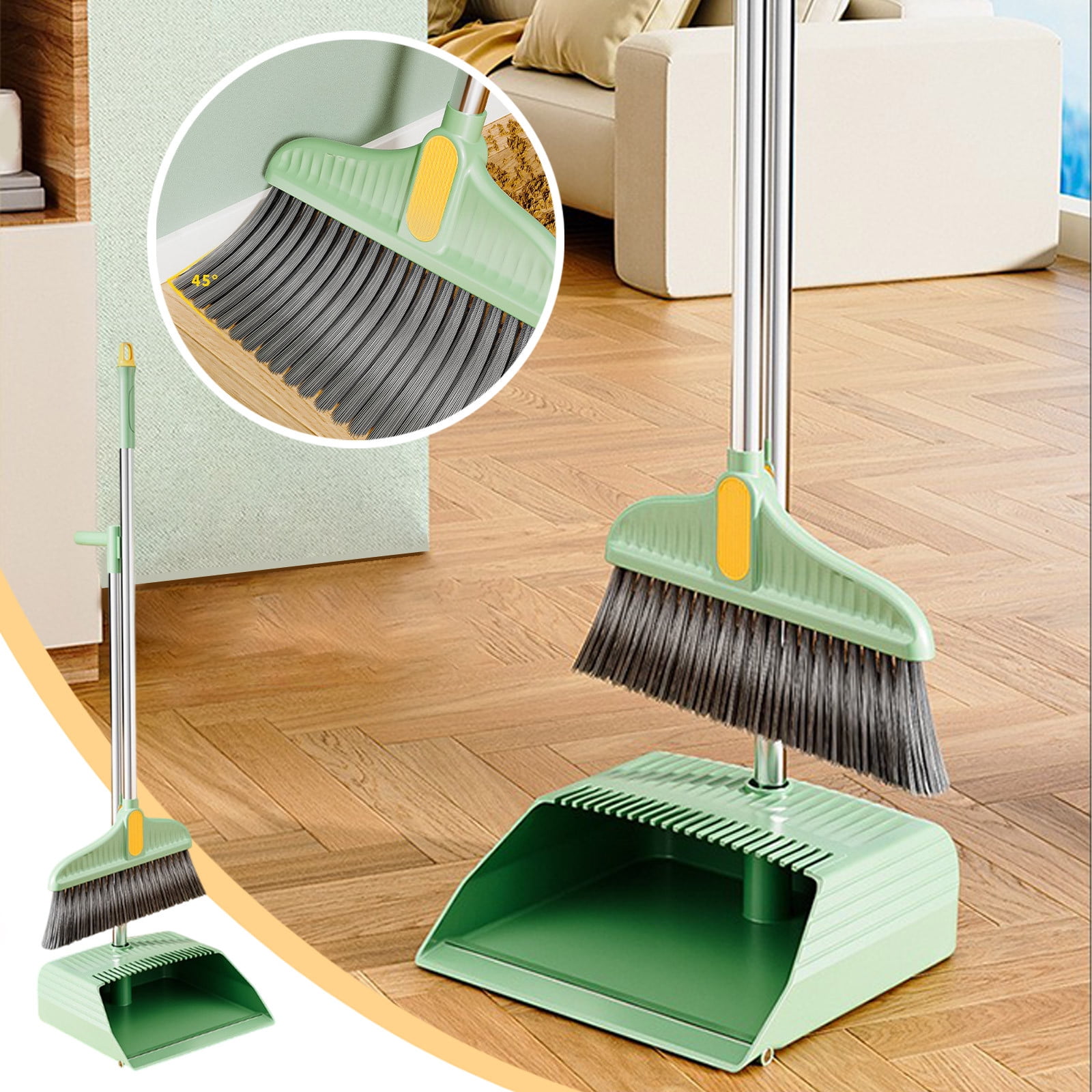 Broom and Dustpan Set Dustpans Dust pan with Long Handle Broom with ...