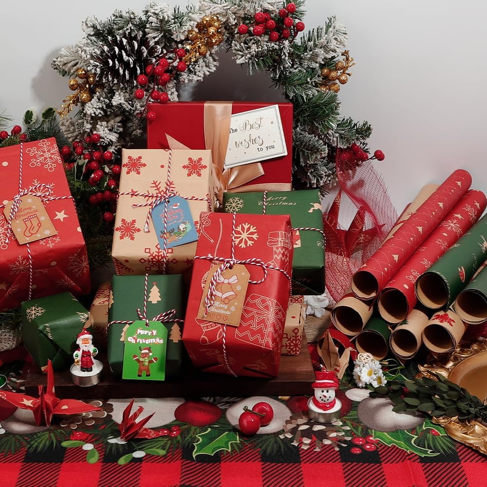 YZEGDCH Christmas Gift Wrapping Paper Clearance,27.5"x20.6" Heavyweight ...