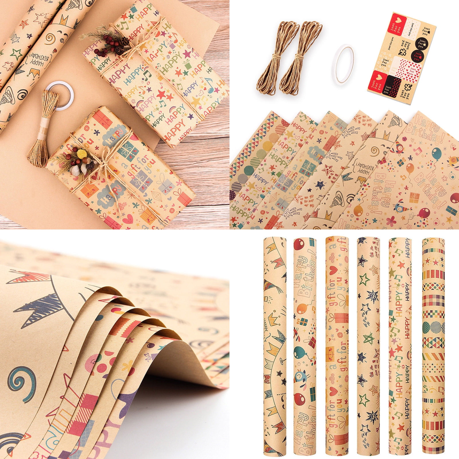 Christmas Gift Wrapping Paper,Tear-Resistant,4.11 Square Feet,Sided ...