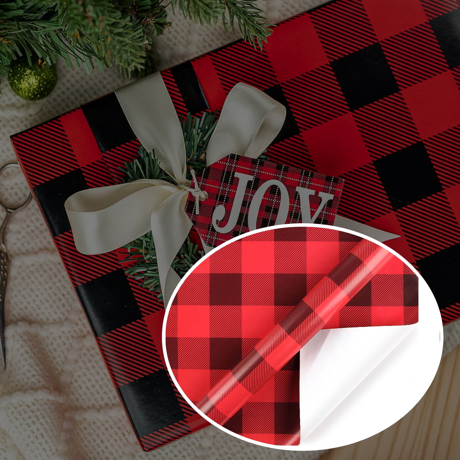 Christmas Wrapping Paper,Vintage,Giant Roll,Tear-Resistant,20"x27.8 ...