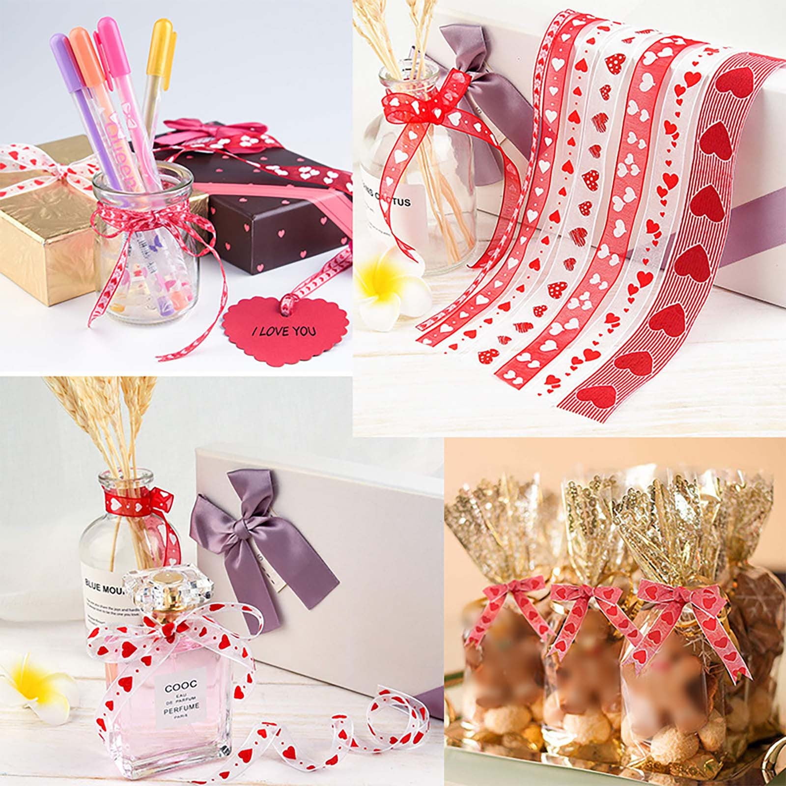 YZEGDCH Clearance!Thin Satin Ribbon for Valentine's Day Ribbons Lover ...