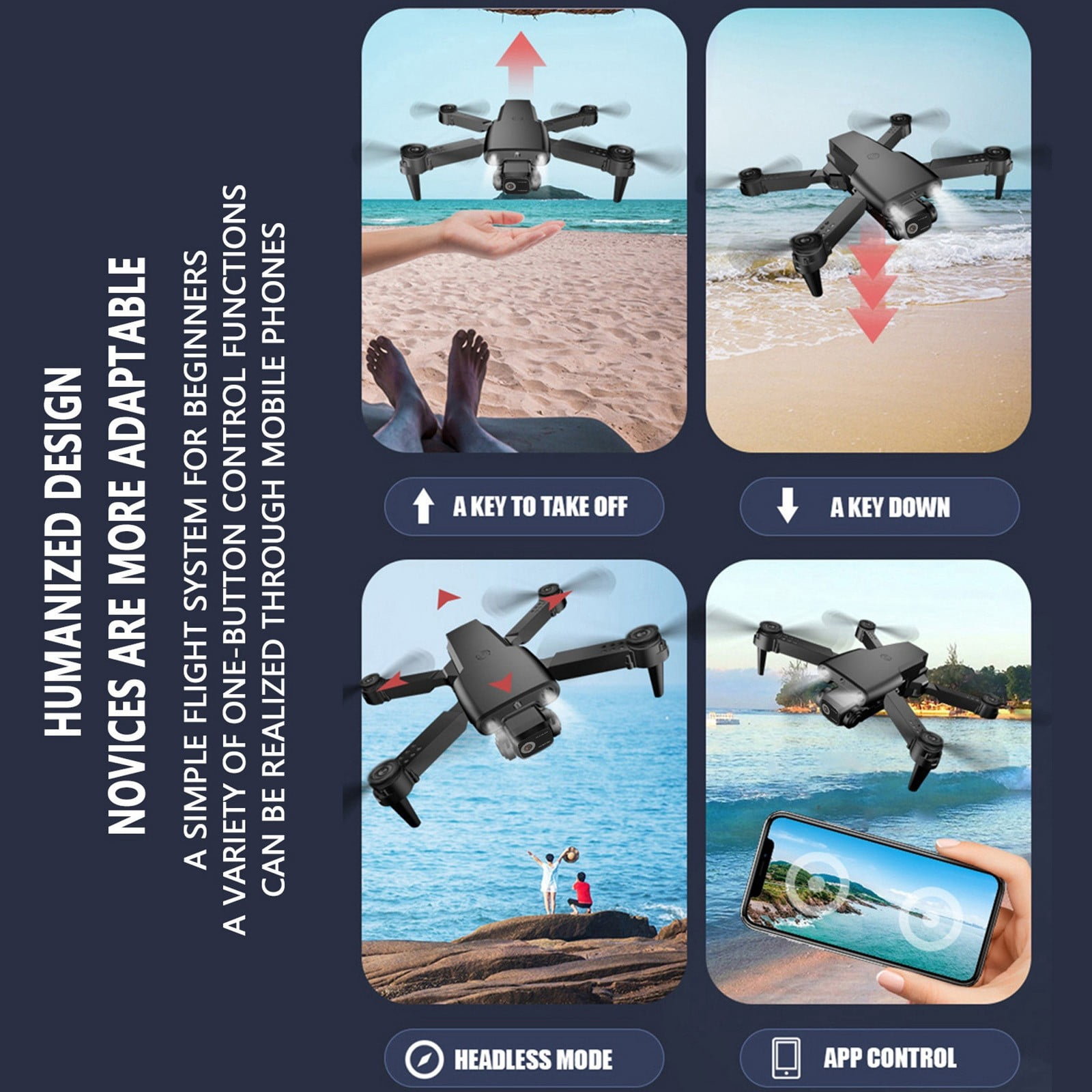 YZEGDCH Drone with Camera, FPV Foldable RC Drone, Easy to Fly for ...