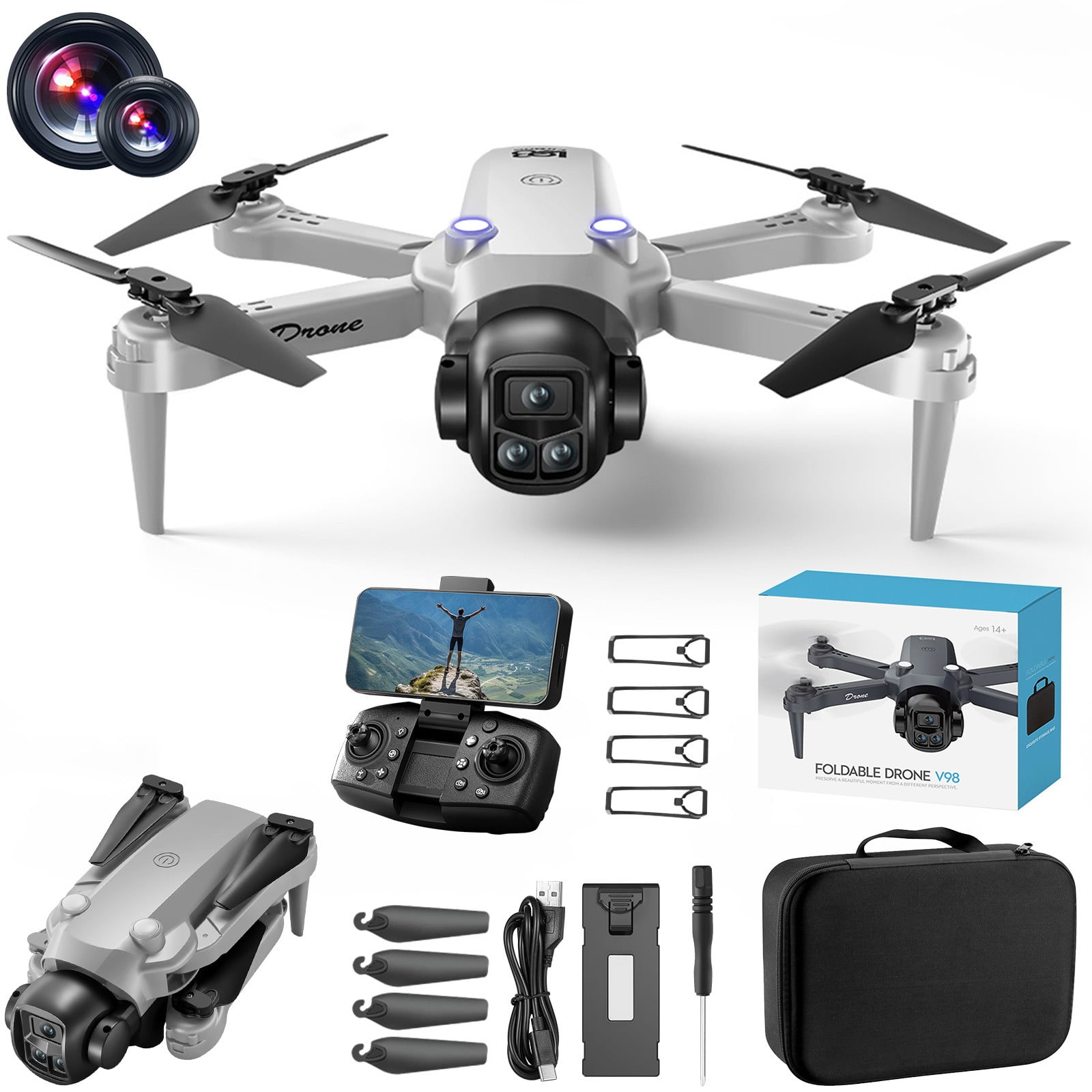 YZEGDCH Drones, 1080P Mini Drone with Camera, Headless Mode, 3D Flip ...