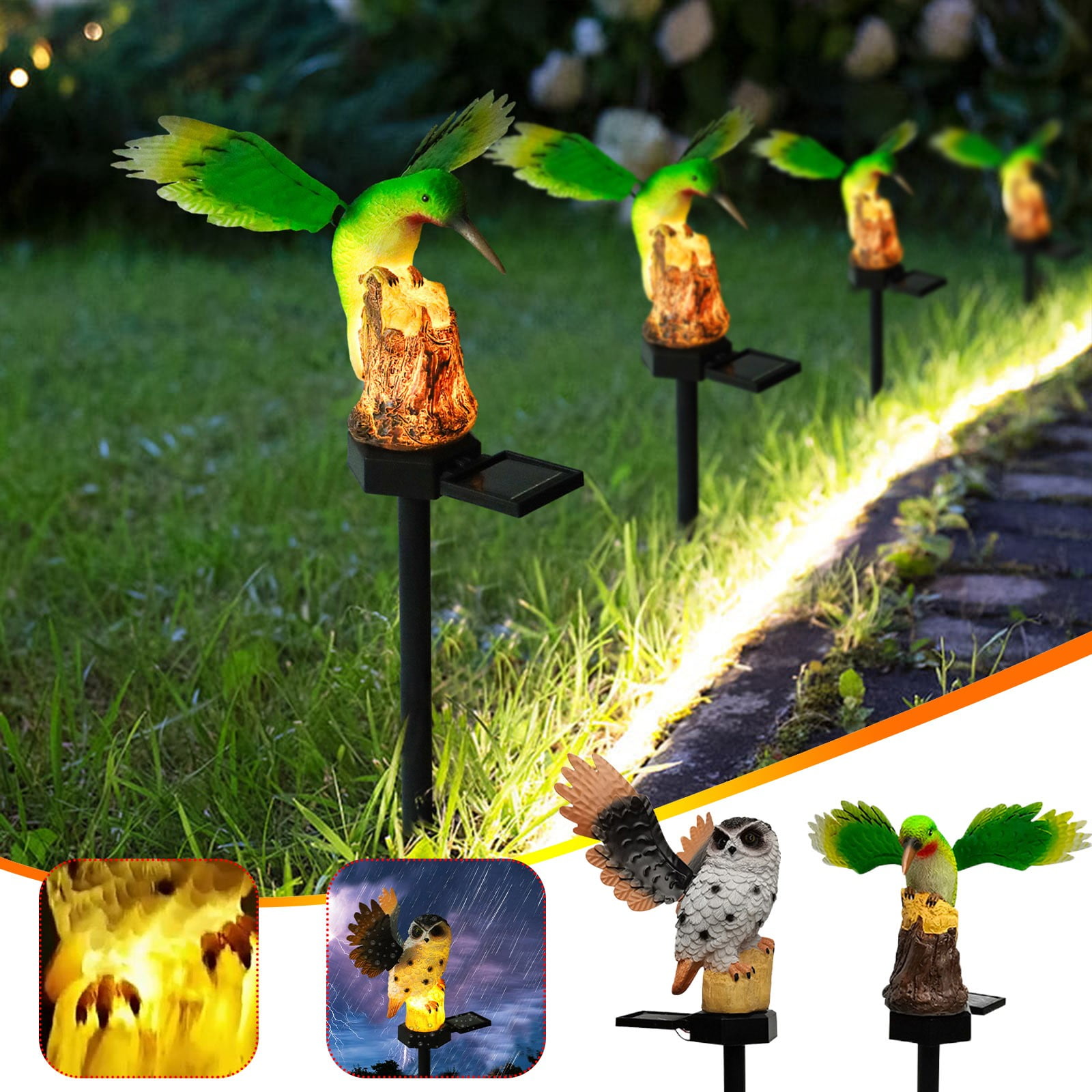 Garden Lights Solar Powered Waterproof,Pathway Walkway Yard Lawn Decor ...