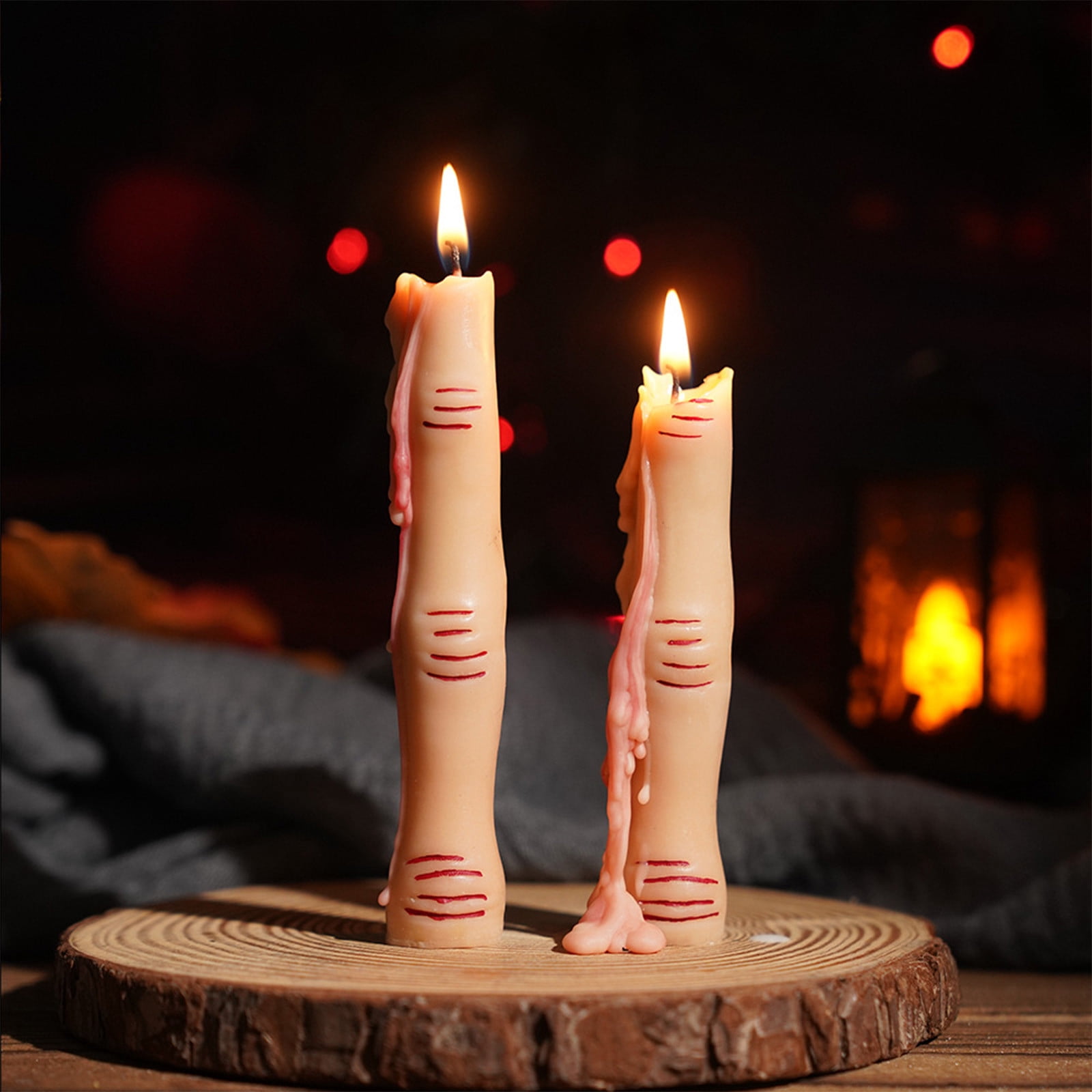 YZEGDCH Halloween Witch Finger Candles Creepy Bleeding Halloween Taper ...