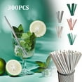 YZEGDCH Home Savings 300PCS Disposable Straws Plastic BPA-Free Party ...