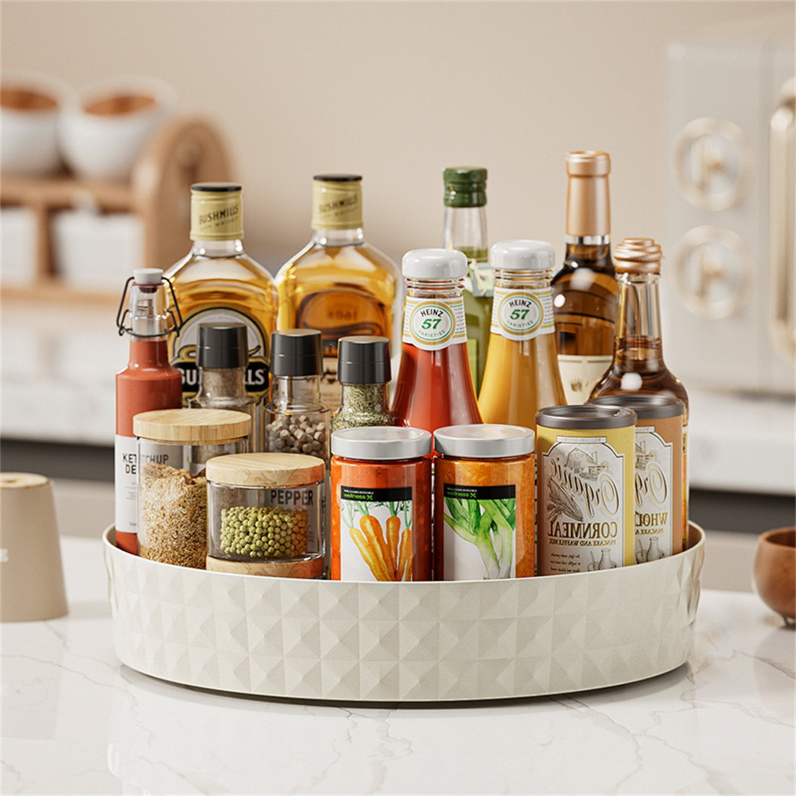 Lazy Susan Turntable Organizer Non-Slip Rotating Round Lazy Susan for ...