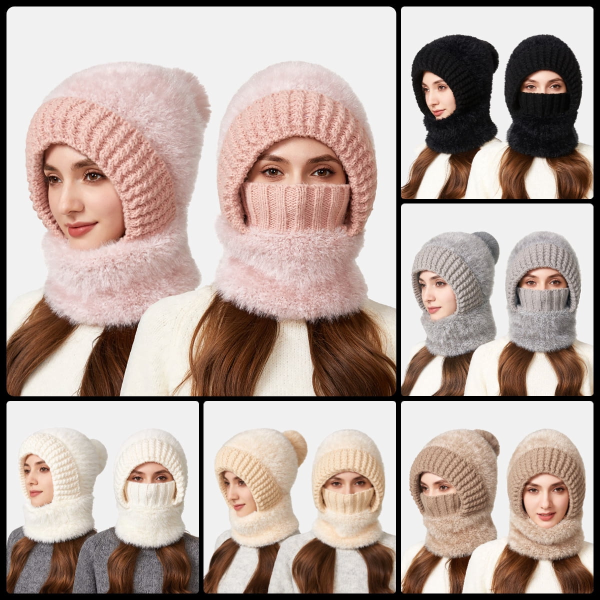 YZEGDCH Pink Balaclava Winter Ski Mask for Men and Women Windproof ...