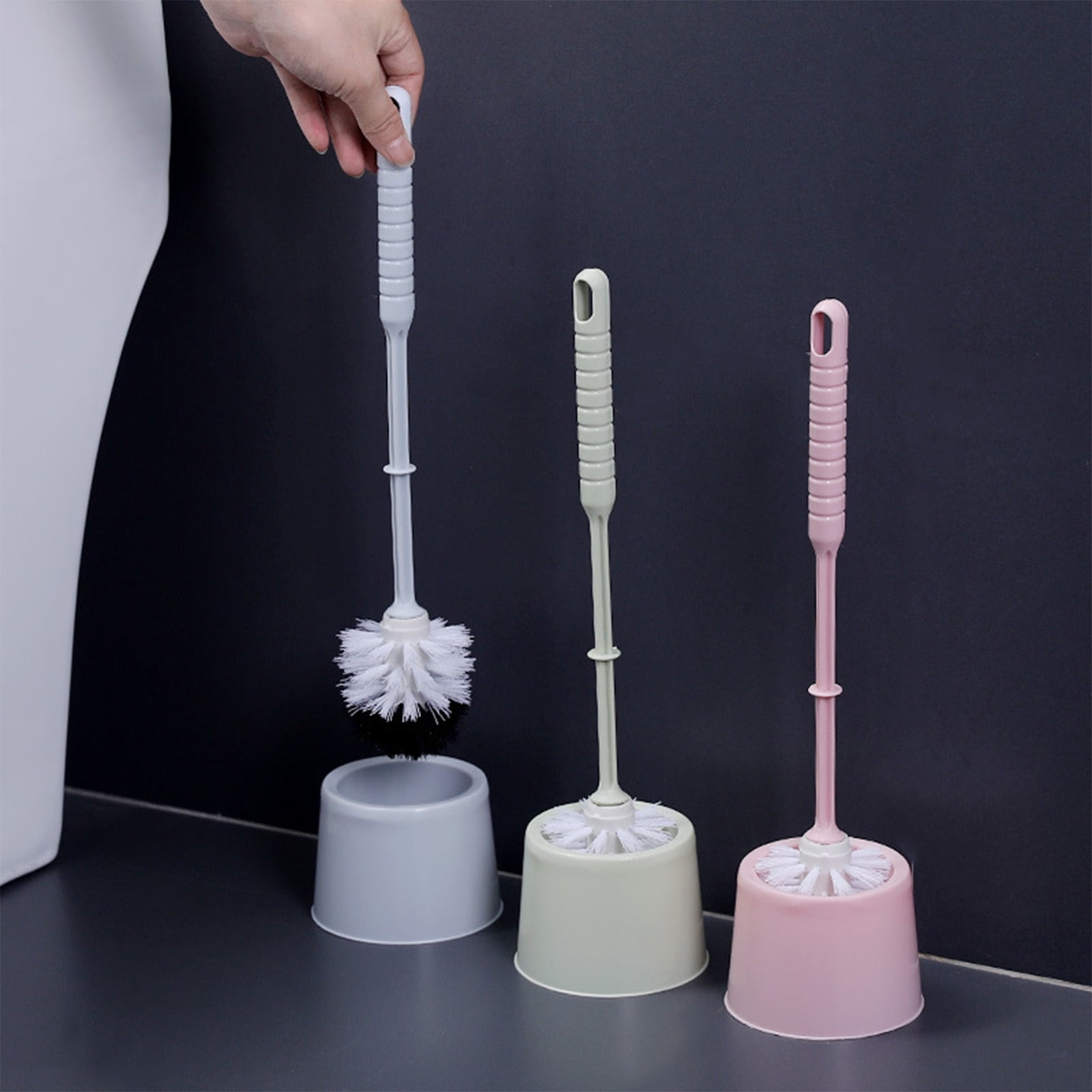 YZEGDCH Toilet Brush and Plunger Set Freestangding Toilets Clean Brush ...