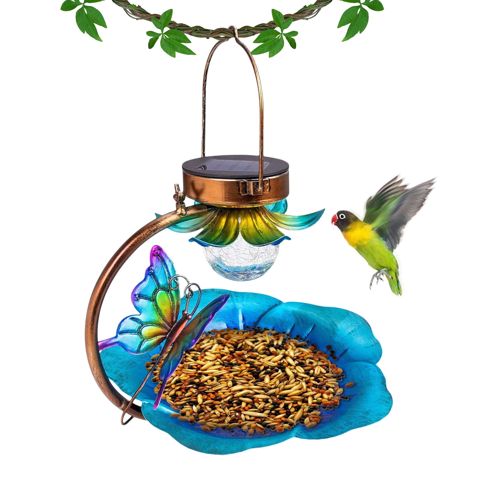 YZEGDCH Wild Birds Hopper Feeder,Hanging Solar Bird Feeder Outdoor ...