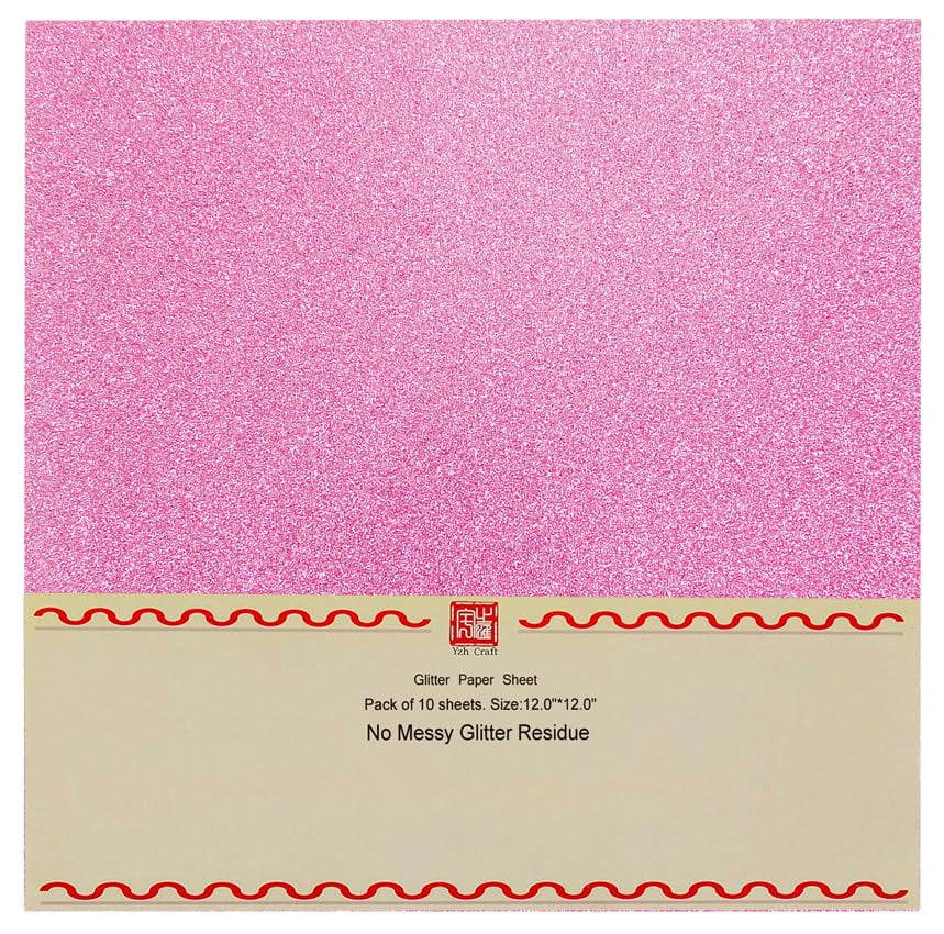 YZH Crafts Glitter Cardstock MSF2 Paper, No-Shed Shimmer Glitter Papers ...