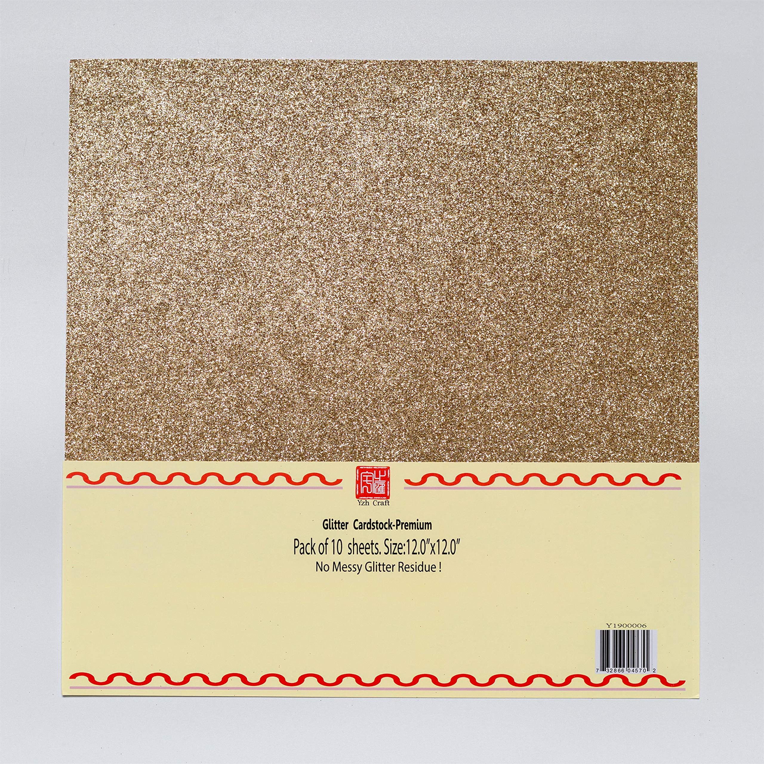 YZH Crafts Glitter Cardstock OIF8 Paper, No-Shed Shimmer Glitter Papers ...