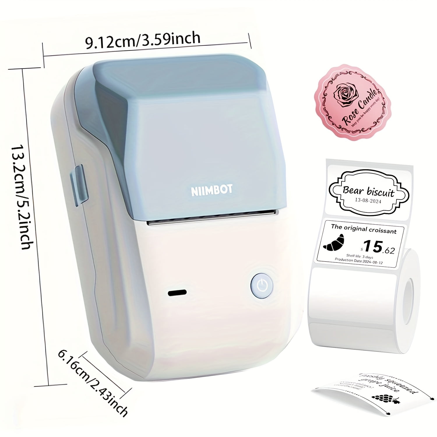 YZHENDEC B1 Label Maker with Tape, 2 Inch Wireless Connection Portable ...