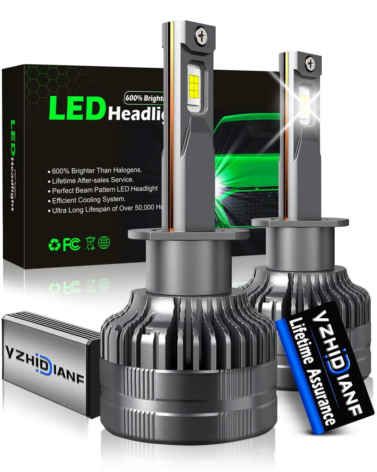 YZHIDIANF 2025 Upgraded H1 LED Headlight Bulbs - 120W 22000 Lumens Huge ...