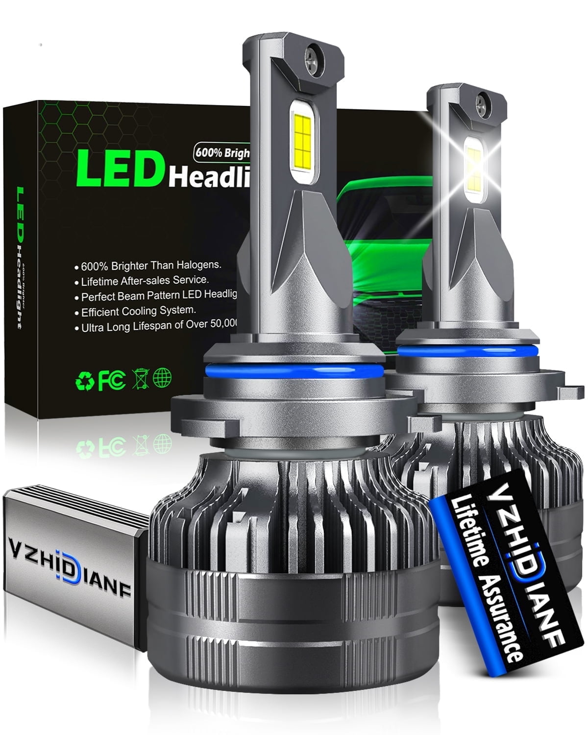 YZHIDIANF 9006/HB4 LED Headlight Bulbs, 120W, 22000 Lumens, 6500K ...