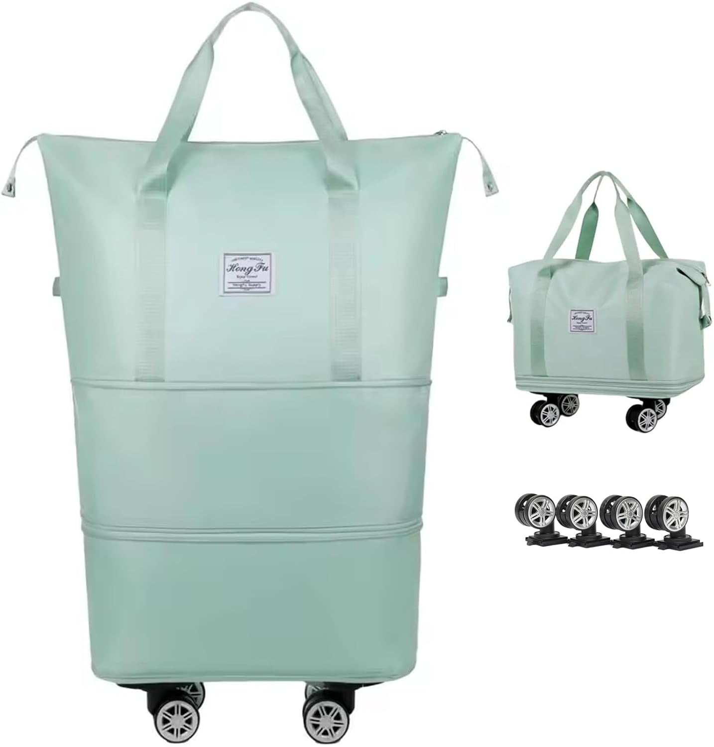 YZL Expandable & Foldable Rolling Duffle Bag with Wheels, Large ...