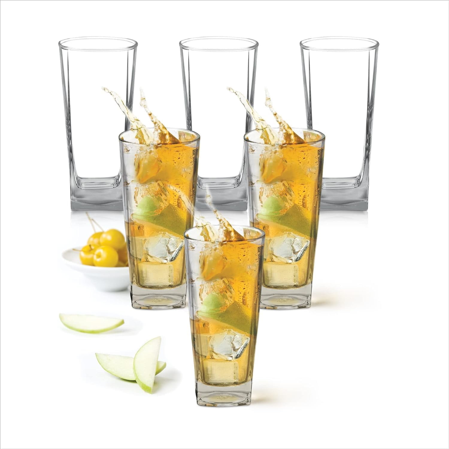 YZM Italian Premium Juice and Water Glasses Set of Transparent 300ml ...