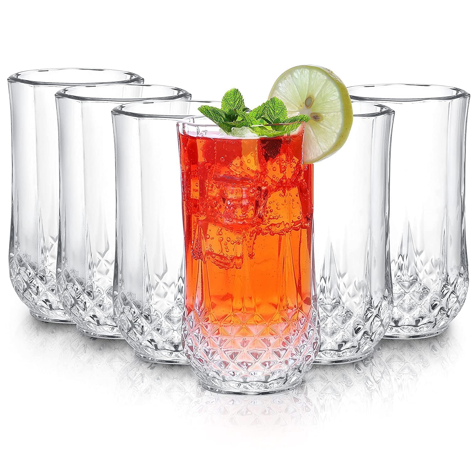 YZM Italian Premium Water and Juice Glasses Transparent 250ml Drinking ...