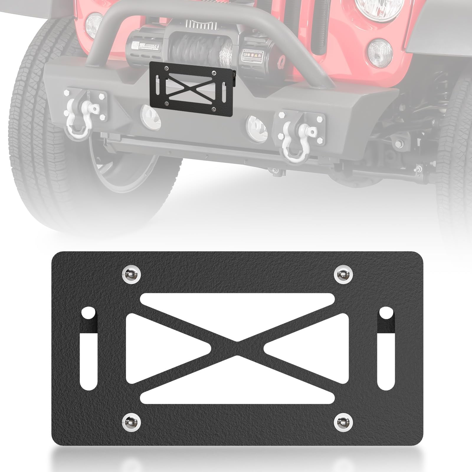 YZONA Flip-Up Universal Winch License Plate Frame Compatible 10" Hawse ...