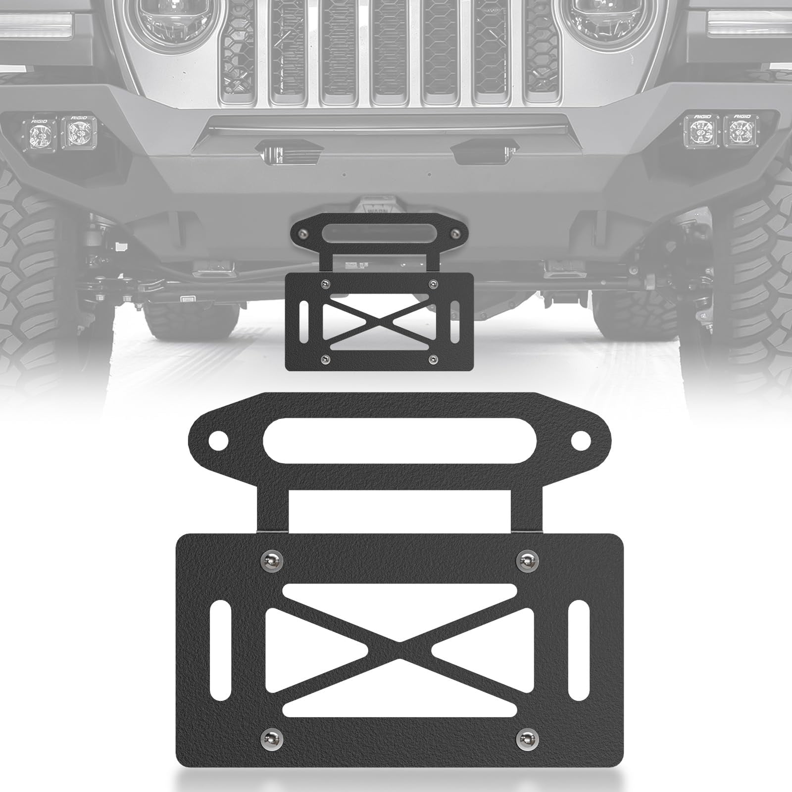 YZONA Winch License Plate Frame for 10" Hawse Fairlead, Universal Front ...
