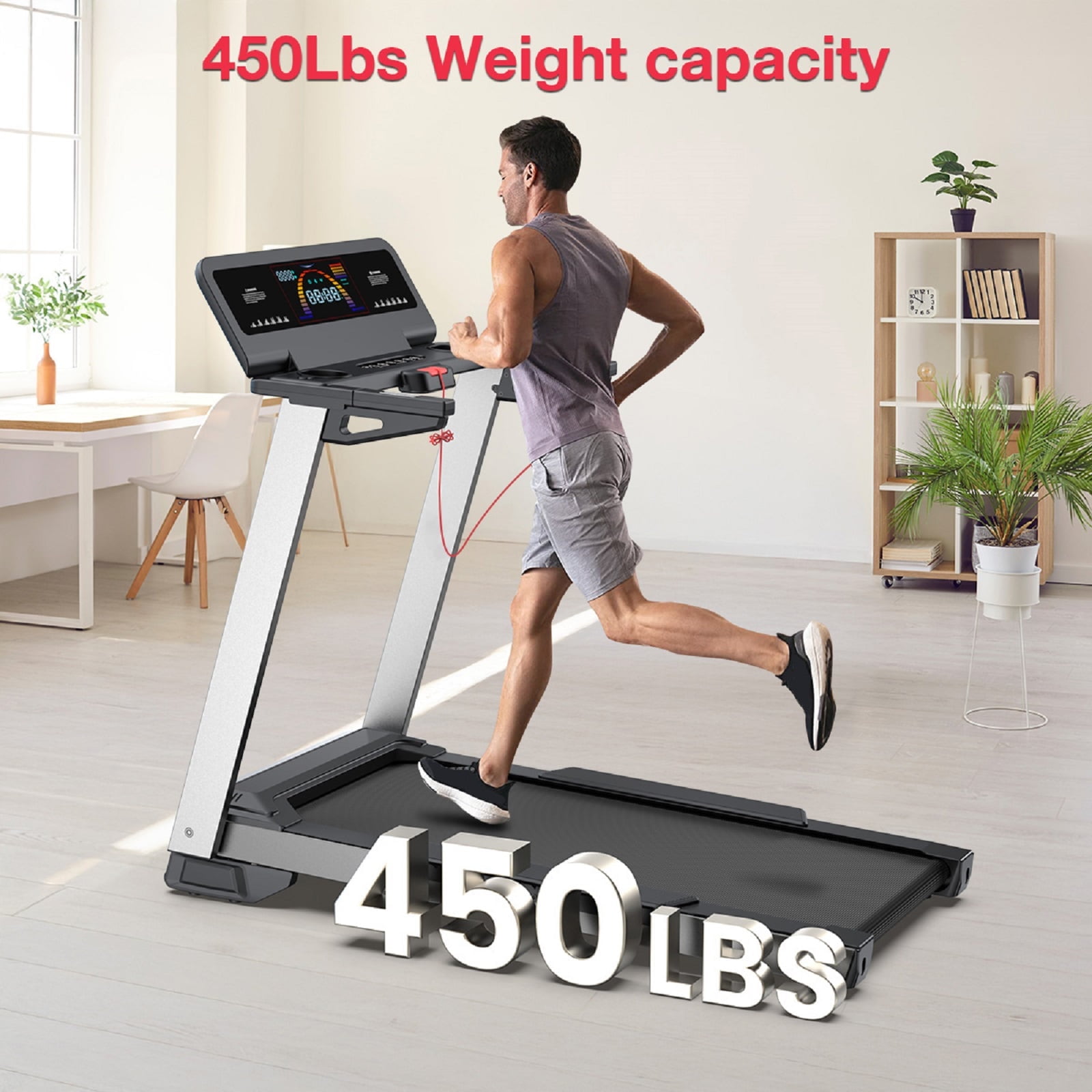 YZRUN Treadmill for Home, 64 Programs, 450 lbs Capacity, 4.5MPH ...