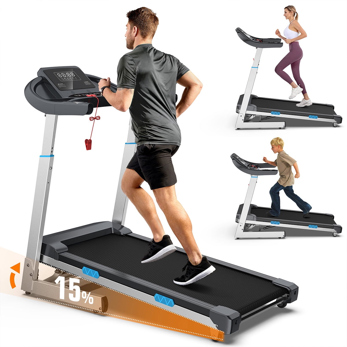 YZRUN Foldable Treadmill with Incline for Home Small - 350 lb Capacity ...
